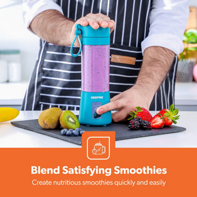 Geepas 150W 330ml Mini Rechargeable Blender Smoothie Maker Kitchen Gym ...