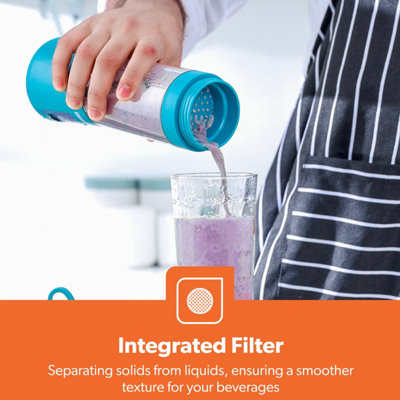 Geepas 150W 330ml Mini Rechargeable Blender Smoothie Maker Kitchen Gym ...