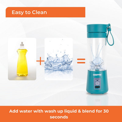 Geepas 150W 330ml Mini Rechargeable Blender Smoothie Maker Kitchen Gym ...