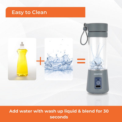Geepas 150W Mini Rechargeable Blender Smoothie Maker Kitchen Gym 330ml ...