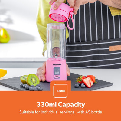 Geepas 150W Mini Rechargeable Blender Smoothie Maker Kitchen Gym 330ml ...