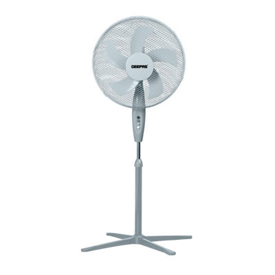 GEEPAS 16 Inch 5 blade Pedestal Fan 45W, Grey