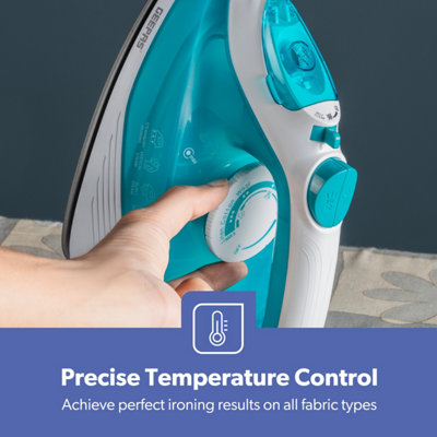 Geepas 1750W Dry & Wet Steam Iron Temperature Control, Non-Stick ...