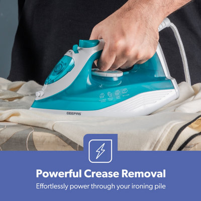 Geepas 1750W Dry & Wet Steam Iron Temperature Control, Non-Stick ...
