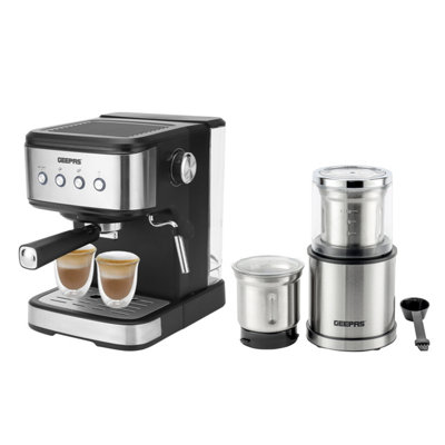GEEPAS 20 Bar Espresso & Cappuccino Coffee Machine & 200W Coffee ...