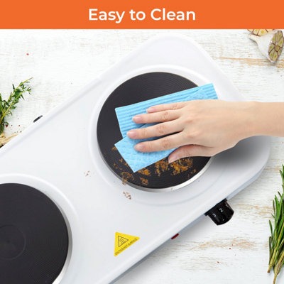 Geepas 2000W Electric Double Hot Plate Adjustable Heat Settings ...