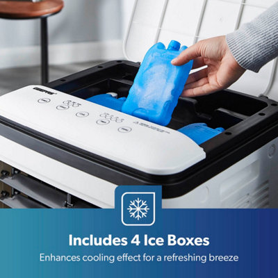 Geepas 20L Evaporative Air Cooler 7.5 Hour Timer 4Pcs Ice Box 80W