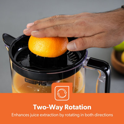 Geepas 25W Citrus Juicer 1L Capacity Juice Extractor