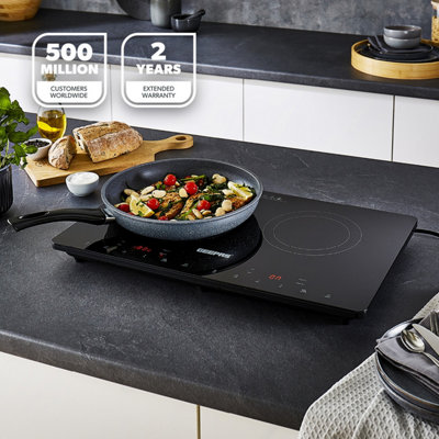 Buy Geepas 2800W Digital Double Induction Hob Cooker w/LED Touch ...