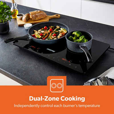 Buy Geepas 2800W Digital Double Induction Hob Cooker w/LED Touch ...