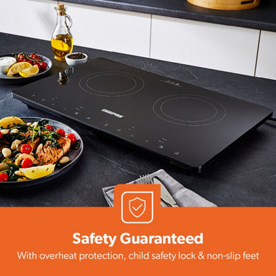 Geepas 2800W Digital Double Induction Hob Cooker w/LED Touch Display