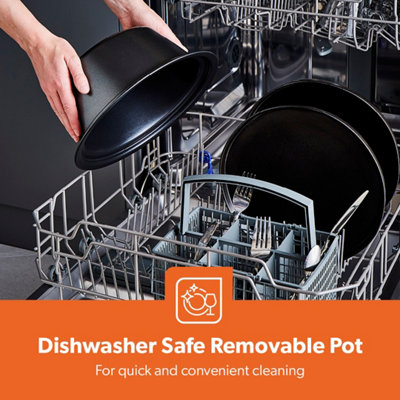 Geepas 3.5 Litre Slow Cooker 3 Temperature Settings Tempered Glass Lid