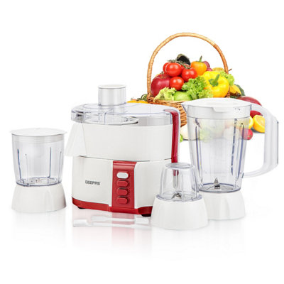 Geepas 4-in-1 Multi-Function Food Processor Electric Blender Juicer, 2-Speed with Pulse Function ...