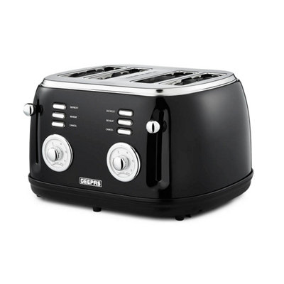 Geepas 4 Slice Bread Toaster with 6 Level Browning Control Removable ...