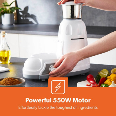 Geepas 550W Mixer Grinder Indian Wet Dry Blender Milling Bean Nut ...
