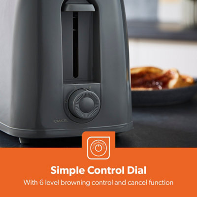 Geepas 650W 2 Slice Bread Toaster with 6 Level Browning Control ...