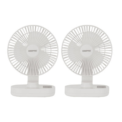 GEEPAS 8" Rechargeable Desk Fan 9 Hours Runtime Pack of 2