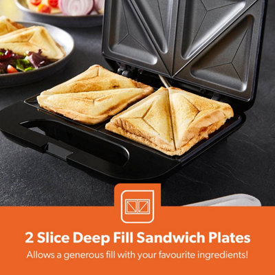 Buy Geepas 800W Black Sandwich Toastie Maker Non Stick Plates Toaster ...