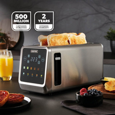 GEEPAS DIGITAL 4 Slice Long Toaster LED Display Countdown Timer
