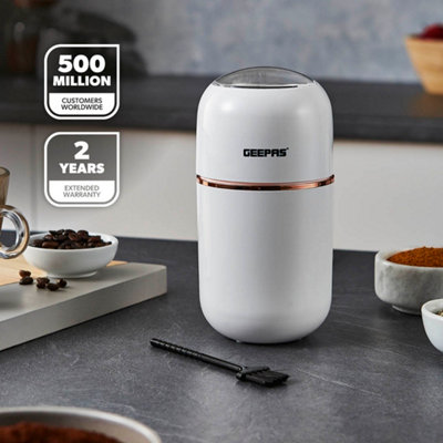 Geepas Electric Coffee Nuts Grinder Spice Grinder Wet and Dry 80g Capacity