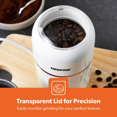 Geepas Electric Coffee Nuts Grinder Spice Grinder Wet and Dry 80g Capacity