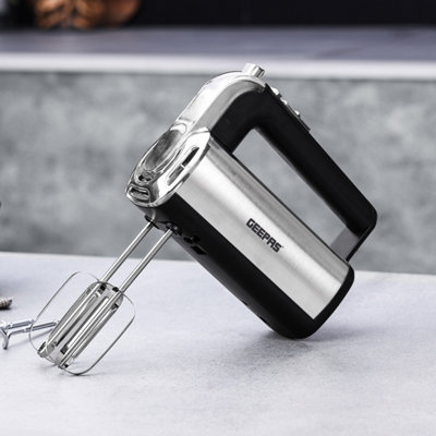 GEEPAS Electric Hand Mixer Electric Whisk with Storage Base 5-Speed & Turbo