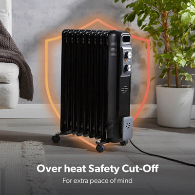 Geepas Electric Oil Filled Radiator Heater 2000W Black