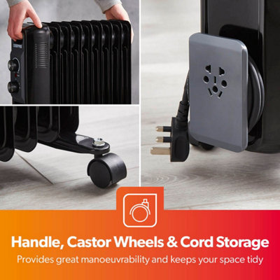 Geepas Electric Oil Filled Radiator Heater 2000W Black