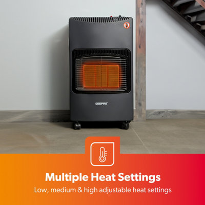 Geepas Foldable Portable Gas Heater 4.2KW LPG/Propane Gas with Wheels, Regulator & Hose