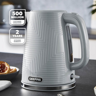 Geepas Opus 1.7L Cordless Electric Kettle 3000W, Grey