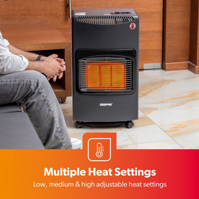 Geepas Portable Ceramic Gas Heater 4.2KW Mobile Electric ...