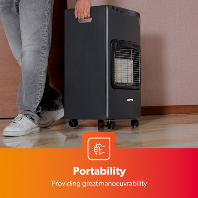 Geepas Portable Ceramic Gas Heater 4.2KW Mobile Electric ...