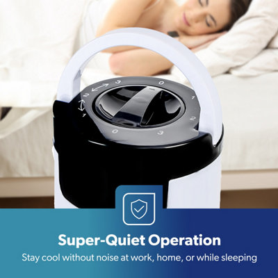 Geepas Portable Mini Tower Fan 3 Speeds Lightweight With Oscillation 14"