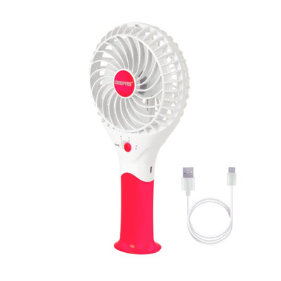 Geepas Rechargeable Mini Fan Personal Portable Fan 3 Speed Electric USB ...