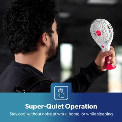 Geepas Rechargeable Mini Fan Personal Portable Fan 3 Speed Electric USB ...
