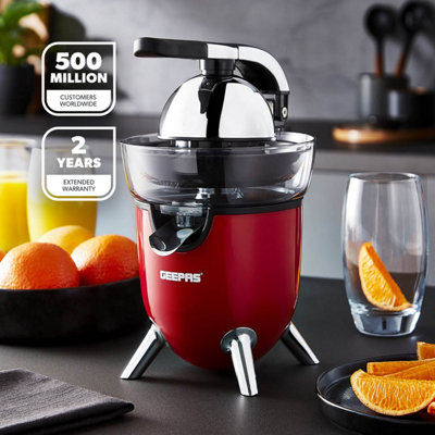 Geepas Retrovive Electric Citrus Juicer Fruit Squeezer Juice Extractor