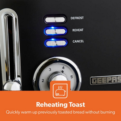 GEEPAS Retrovive Toaster 4 Slice GEEPAS Toaster 6 Browning Levels 1500W