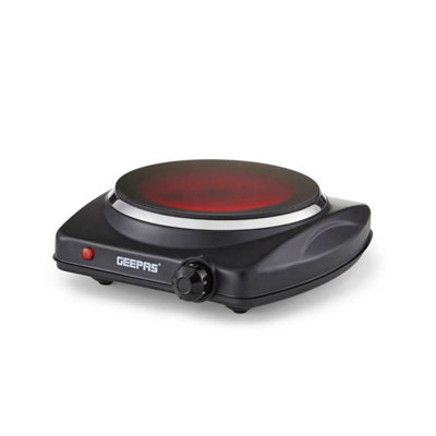 Geepas Single Ceramic Hot Plate, 1200W Portable Electric Ceramic Hob ...