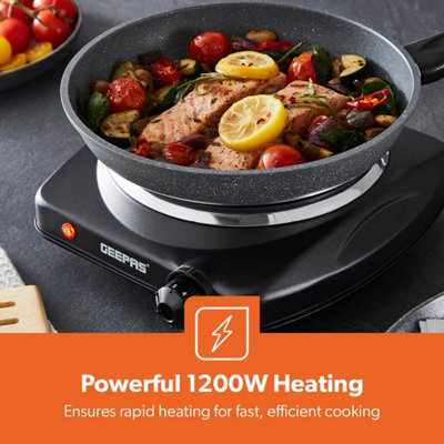 Geepas Single Ceramic Hot Plate, 1200W Portable Electric Ceramic Hob ...