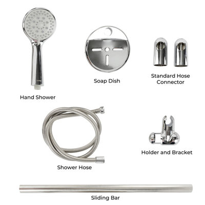 Geepas Sliding Rail Hand Shower Set Shower System Set, Shower Rail ...