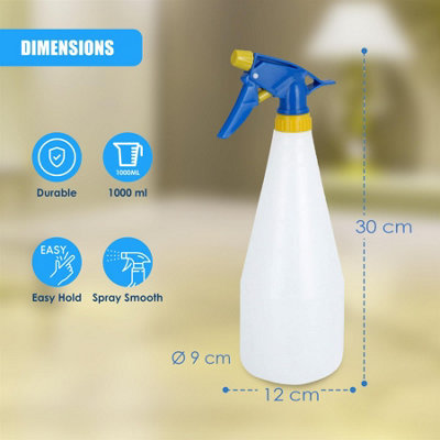 GEEZY 1 LITRE EMPTY TRIGGER SPRAY BOTTLE FOR CLEANING WATERING ...
