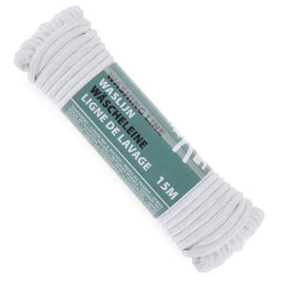 GEEZY 15m Polyester Washing Line Heavy Duty Strong Clothes Drying Rope ...