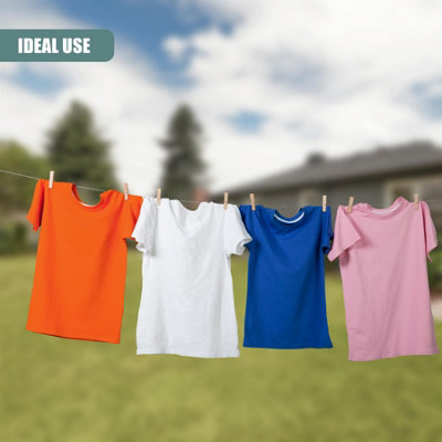 GEEZY 15m Polyester Washing Line Heavy Duty Strong Clothes Drying Rope ...