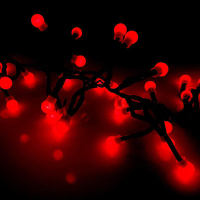 GEEZY 200 LED Red Berry Christmas String Lights Battery Powered Fairy ...