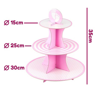 Geezy 3 Tier Cardboard Cupcake Stand Birthdays Afternoon Tea Wedding