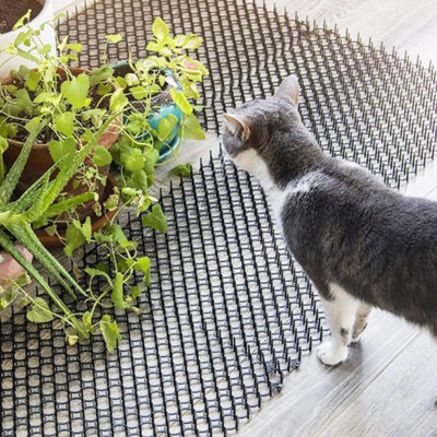 GEEZY 6 Pcs Prickle Strip Deterrent Anti Cat Droppings Mat with Spikes ...