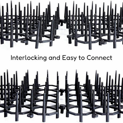 GEEZY 6 Pcs Prickle Strip Deterrent Anti Cat Droppings Mat with Spikes ...