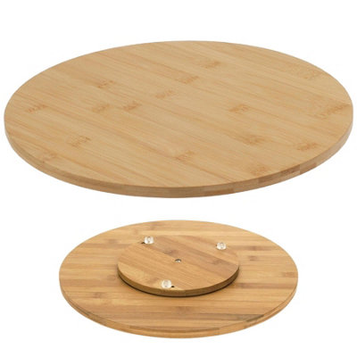 GEEZY Bamboo Wooden Lazy Susan Rotating Turntable for Serving Food on ...