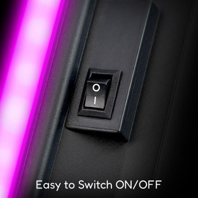 GEEZY Black Floating Shelf Pink LED Neon Light Wall Mounted for Gaming ...