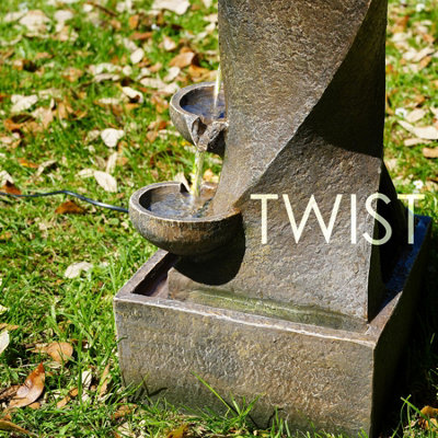 GEEZY Cascading Water Feature Outdoor Indoor LED Fountain Waterfall ...